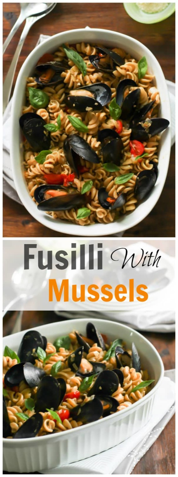 Whole Wheat Fusilli with Mussels - Primavera Kitchen
