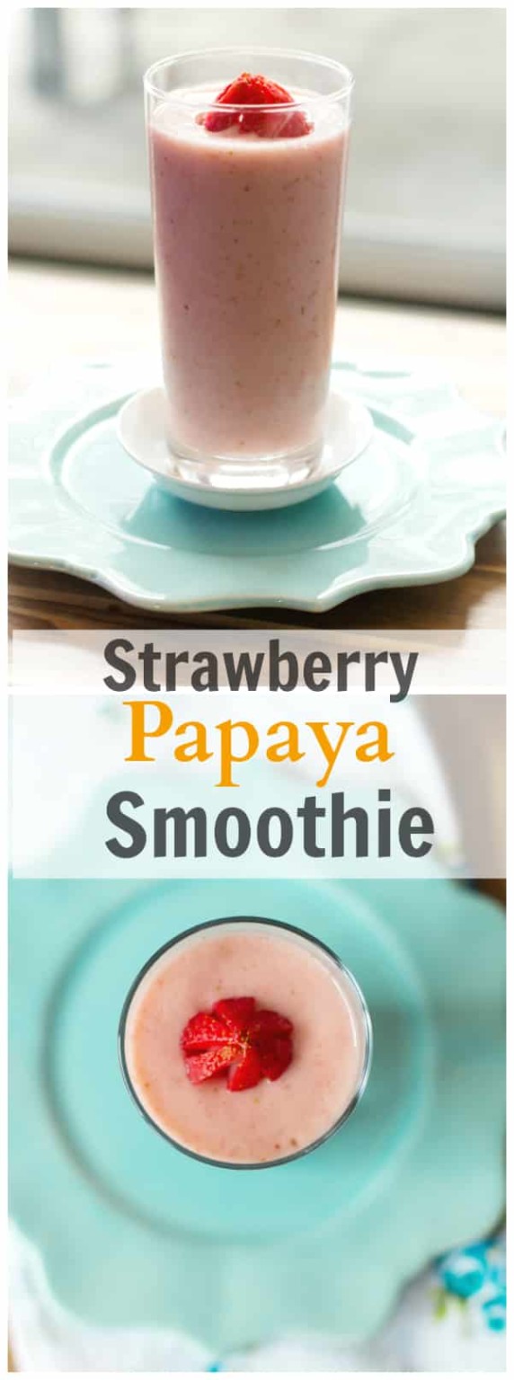 Strawberry Papaya Smoothie - Primavera Kitchen