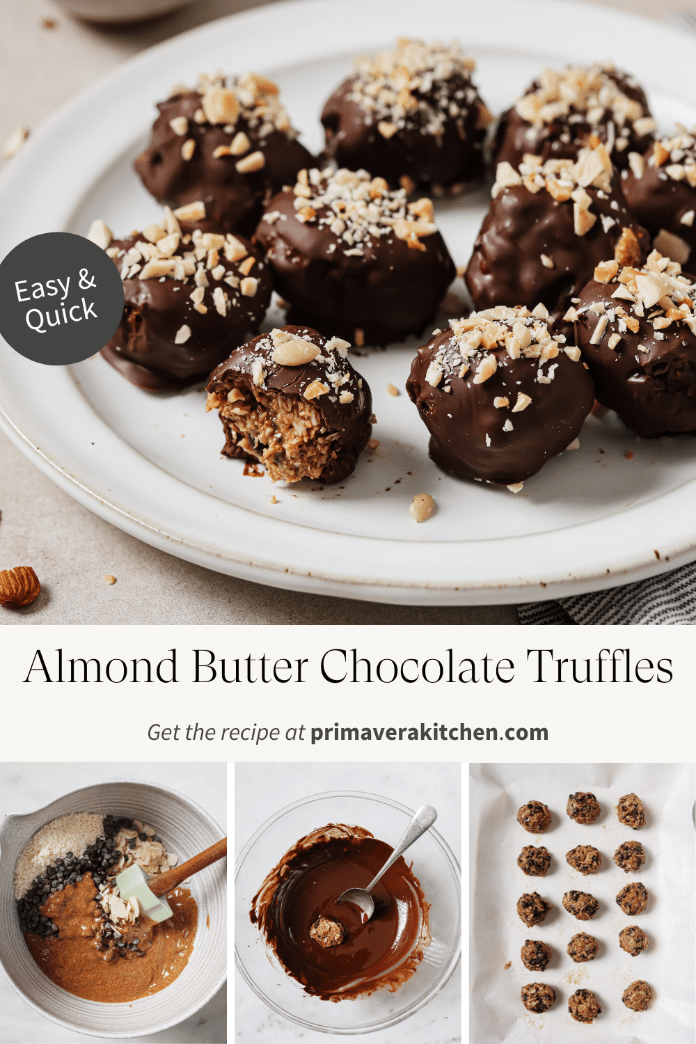 Almond Butter Chocolate Truffles | Primavera Kitchen