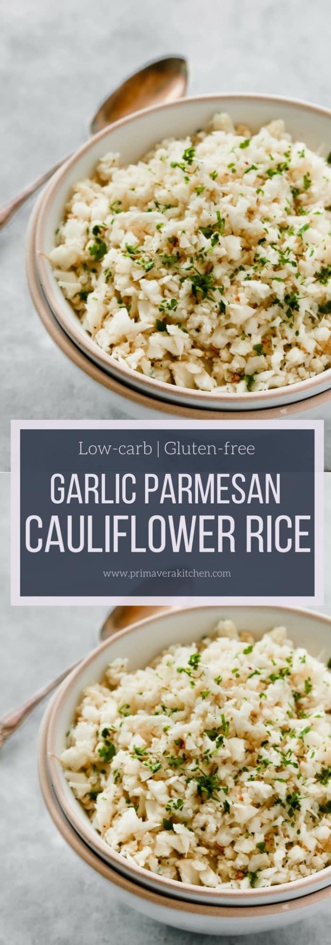 Garlic Parmesan Cauliflower Rice - Primavera Kitchen