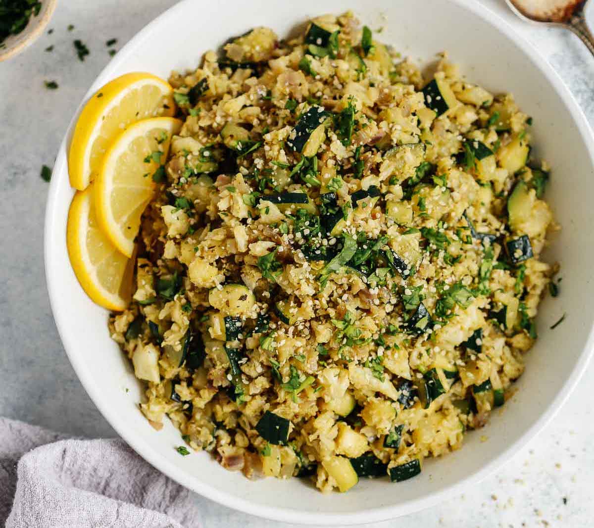 Easy Zucchini Cauliflower Rice - Primavera Kitchen