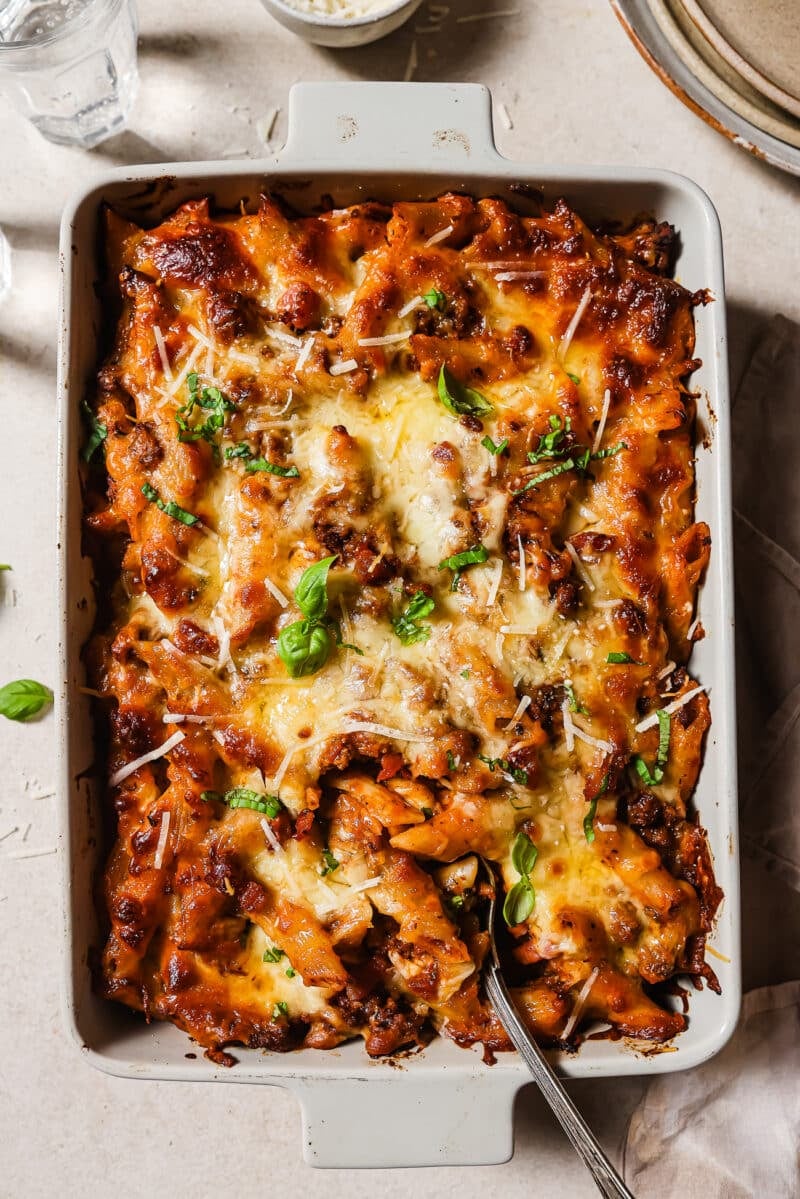 Baked Ziti with Ground Beef – Cheesy, Saucy & Delicious!