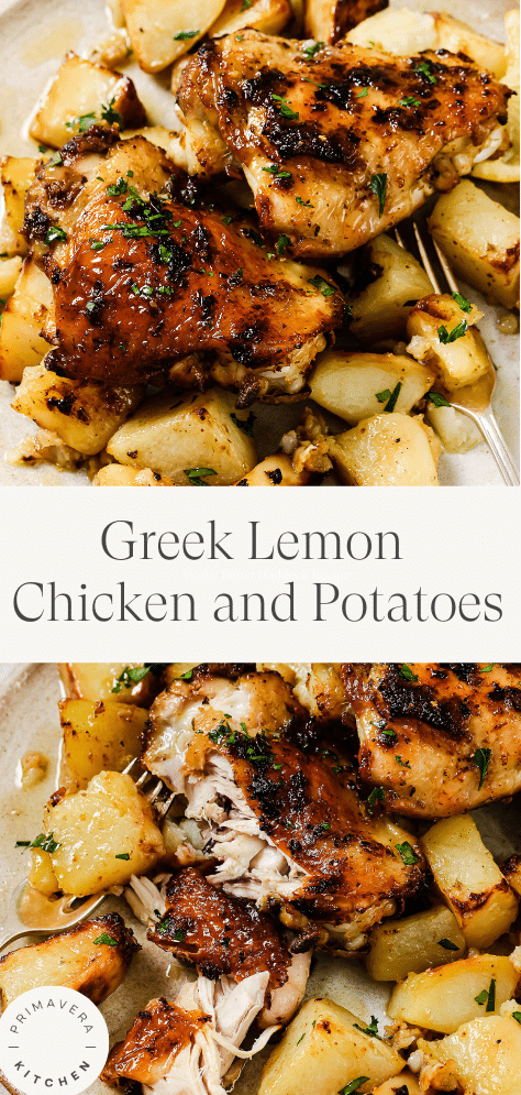 Greek Lemon Chicken and Potatoes with Honey and Dijon Mustard!